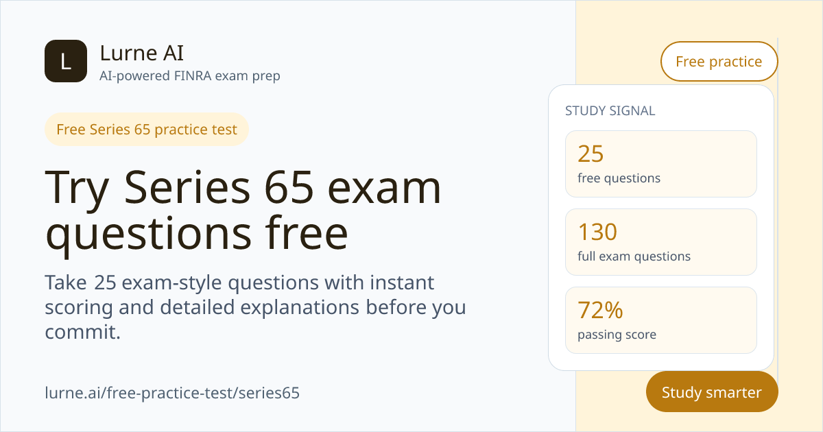 Free Series 65 Practice Test 2026 | 25 Exam-Style Questions
